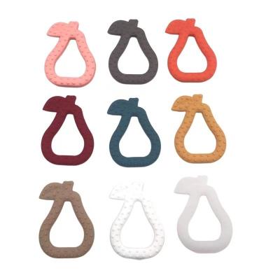 China Customized Colors Silicone Pear Shape Chew Pacifier Teething Baby Newborn Teethers 85 X 61mm for sale