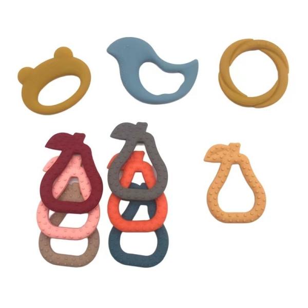 Quality Custom Color Soft Silic Infant Pacifier At Night Pear Shape Infant Teether for sale