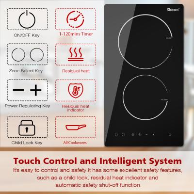 Cina Cucina elettrica a due bruciatori in cucina in ceramica da 12 pollici 3000W 220V-240V in vendita