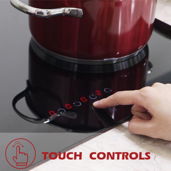 Quality 220V-240V 4 Burner Electric Cooktop Built In 24 Inch Ceramic Cooktop 6000W for sale