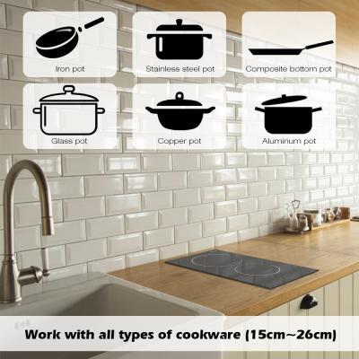 China 30 Cm Double Ceramic Hob, 2 Rings Glass Ceramic Domino Hob with 2 Zones for sale