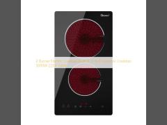 2 Burner Electric Cooktop Built In 12 Inch Ceramic Cooktop 3000W 220V-240V
