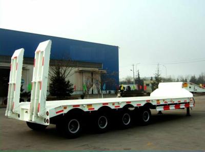 China BPW Axles And 28T Jost Kinpin low loader trailer With Black Colour for sale