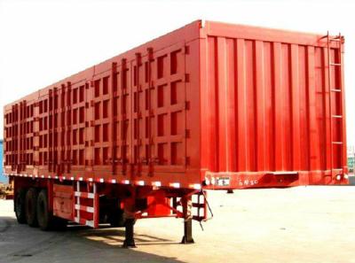 China JOST 50#  traction pin  open box tri-axle van semil trailer (volume and platform optional) for sale