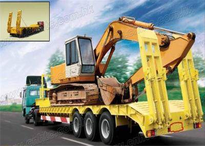 China 60 ton tri axle extendable low bed trailer / low flatbed truck semi trailer for sale