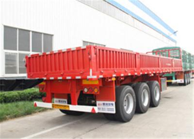 China Side wall Flatbed semi trailer 2 - 3 axle for transport bulk cargo for sale