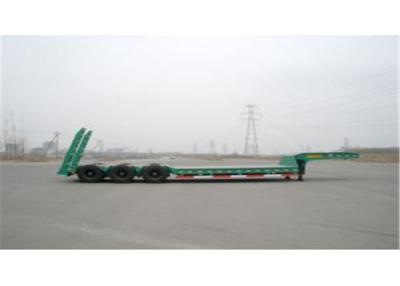 China 3 AXLES 13.5 m 80 ton with Gooseneck / steering axle  lowbed semi trailer for sale