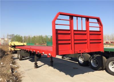 China 50 tons tri /double axle 20ft & 40ft cargo contain semi trailer with twist lock / Contianer flated + Side Walls for sale
