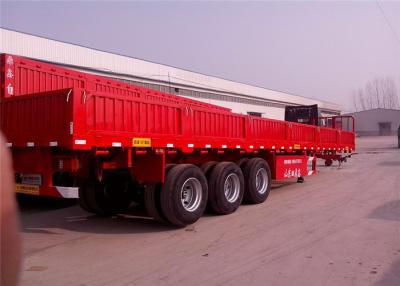 China Fuwa support leg 3 axle sidewall cargo semi trailers with optional color for sale for sale