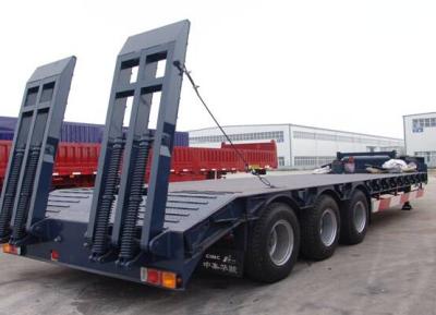 China Professional 4 axle Low Bed Trailers for bulk cargo 3mm checker plate for sale
