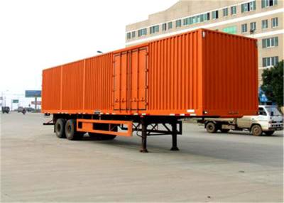 China 3 Axles ABS brake system Storehouse van semi trailer Dry Cargo Box Semi Trailer for sale