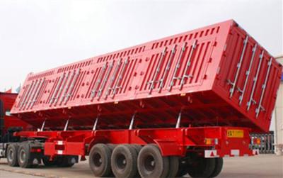 China 3 axle 60T carbon steel side dump semi trailer / end dump semi trailer for sale for sale