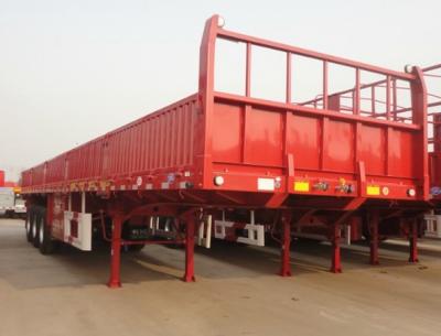 China High Quality Cargo Side Wall Semi Trailer Flat Bed Semi Trailer with Side Wall Side Panel Cargo Trailer for sale