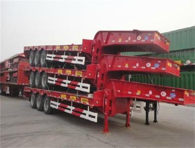 China Heavy Duty gooseneck flatbed trailers / 3 AXLES LOW BED SEMI TRAILER for sale