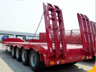 China Best price 3 axle 50 tons low bed semi trailer / low loader truck trailer for sale