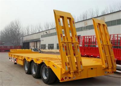 China Fuwa / Bpw Axle Low Bed Trailers 40 Ton Transport Mining Machinery for sale