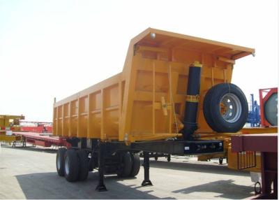 China 60 ton HYVA Hydraulic Cylinder Rear Dump Trailer Safety Low Fuel Consumption for sale