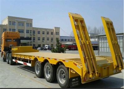 China Mechanical Suspension Tri Axle Low Boy Trailer Heavy Duty For Excavator Transport for sale