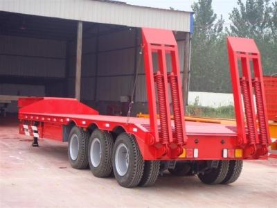 China 3 Axle Gooseneck Low Bed Trailers Hydraulic Extendable Lowbed Semi Trailer for sale