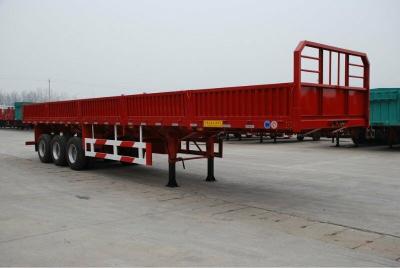 China high quality 60T 3 axles flatbed semi trailer with side wall price side wall truck trailer for sale