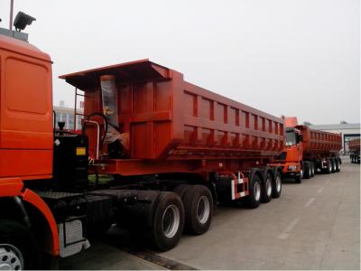 China Carbon Steel Jost  Kinpin Three FUWA Axles Dump Semi Trailer  For Transport Cargo for sale