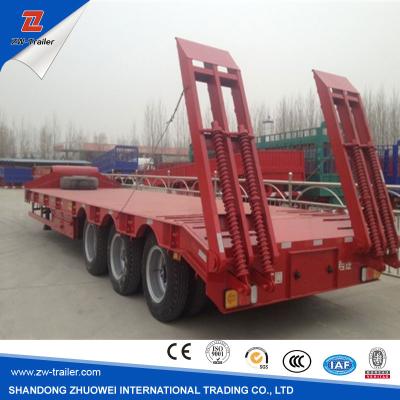 China Heavy Duty 3 Axle Low Bed Trailers Mechanical Suspension For Excavator Transporting for sale