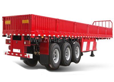 China 3 Axles Cargo Semi Trailer , Cargo Transport Side Wall Semi Flatbed Trailers for sale