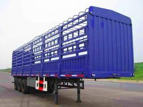 China Mechanical / Air Suspension Cattle Transport Trucks , 3 Axle 28T Drop Side Trailer for sale