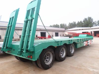 China 13 m / 14 m 3 Axle Low Bed Semi Trailer For Excavator / Cargo Transporting for sale