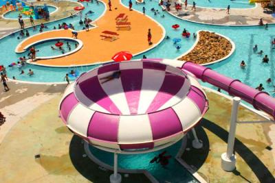China Fiberglass Material Bowl Water Slide Commercial Playground Equipment 15kW Power for sale