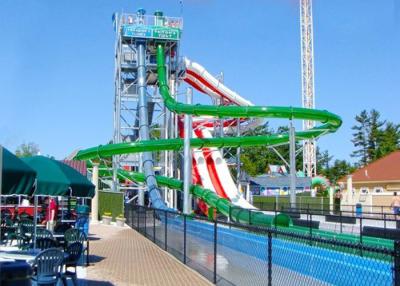 China High Speed Spiral Water Slide Galvanized Steel Support Fiberglass Flume for sale