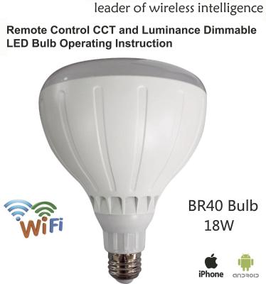 China AC100V - AC240V Intelligent Light Bulb 18W Dimmable CCT Adjustable BR40 for sale