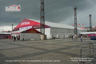 China Temporary  Car Show Exhibition Tent With White And Black PVC Fabric Cover for sale