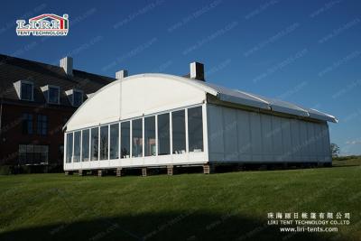 China 15x15m White Arcum Aluminum Tent With Glass Wall And ABS Hard Wall for sale