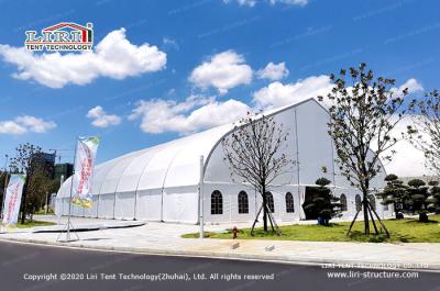 China Perfectly Extended System Curve Tent With Clear PVC Windows Big Indoor Space for sale