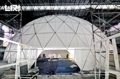 China 360° Degree Immersive Geodesic Dome Tent 25m Diameter Made Of Steel Tube for sale