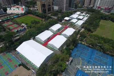 China Clear Span 3m To 80m A Shape Roof Exhibition Tent 100% Space Utilization for sale