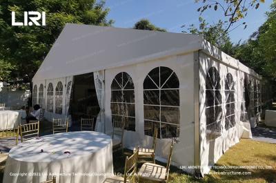 China Light White Wedding Tent With Waterproof PVC Cover And Clear PVC windows for sale