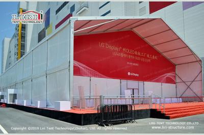 China 30m By 60m White Conference Marquee Tent with ceiling built on grass for sale