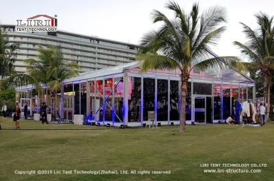 China 15x30m Wonderful Anniversary Party Tent For 300 People With Glass Walls for sale