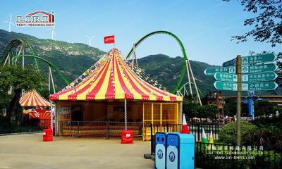China Elegant Shape Polygonal Tent With Red And Yellow Color Fabric For Carnival for sale