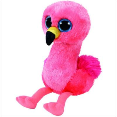 China 15cm Flamingo Bird Plush Doll Stuffed Animal Collectible Soft Big Eyes Gift Toy for sale