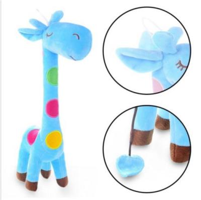 China New Year Decoration Cute Plush Dolls , Stuffed Giraffe Toy Blue Soft Cloth for sale