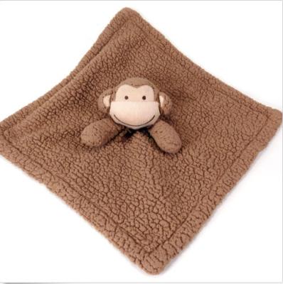 China Bean Sprout Brown Baby Gear Monkey Security Blanket For Travel / Bedding for sale