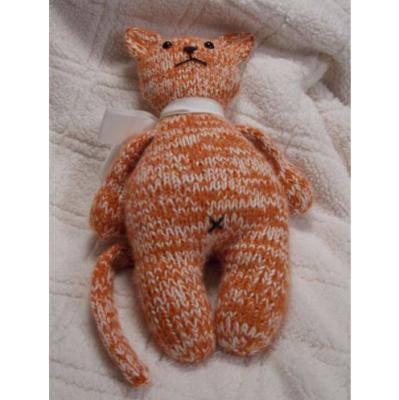 China Handmade, hand knit stuffed CAT toy animal 18cm for sale