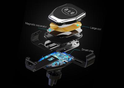 Cina Caricatore senza fili automatico dell'automobile di gravità 5W QI del nero della serratura in vendita