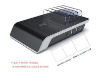 China Dock ABS 4 In 1 Type C QI Wireless Charging Station for sale