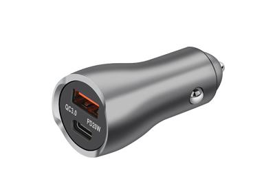 Cina Lega di alluminio grigia nera del caricatore dell'automobile veloce del palladio QC3.0 18W delle doppie porte in vendita