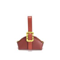 China Mini Dark Red Shell Handbag 21cm Lockable Faux Leather Tote Bag with Strap for sale
