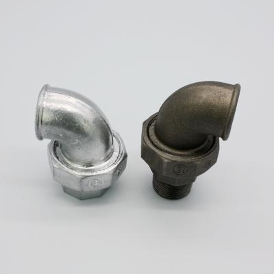 Cina plumbing materials galvanized cast iron pipe fittings pipe connectors gi fittings fm unions elbow 1/2